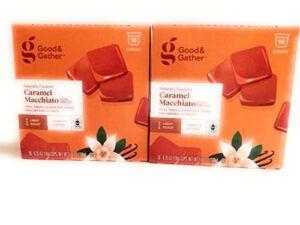 good & gather caramel macchiato coffee pods – pack of 2 boxes – 32 coffee pods total – 16 coffee pods per box – bulk good & gather coffee pods