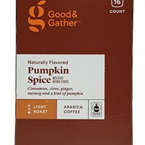 Good & Gather Pumpkin Spice Coffee Pods - Pack of 2 Boxes 16 Per Box 32 Total 100% Arabica Limited Edition Naturally Flavored, 8 Count (Pack 2)