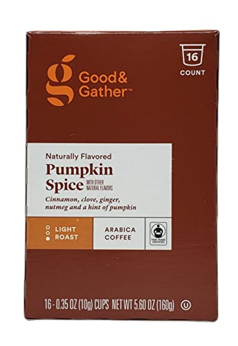 Good & Gather Pumpkin Spice Coffee Pods - Pack of 2 Boxes 16 Per Box 32 Total 100% Arabica Limited Edition Naturally Flavored, 8 Count (Pack 2)