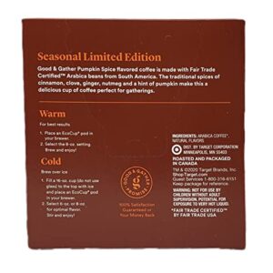 Good & Gather Pumpkin Spice Coffee Pods - Pack of 2 Boxes 16 Per Box 32 Total 100% Arabica Limited Edition Naturally Flavored, 8 Count (Pack 2)