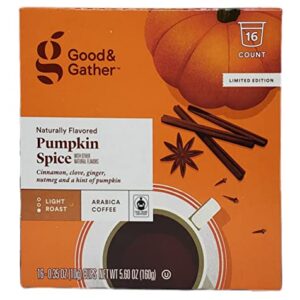 Good & Gather Pumpkin Spice Coffee Pods - Pack of 2 Boxes 16 Per Box 32 Total 100% Arabica Limited Edition Naturally Flavored, 8 Count (Pack 2)