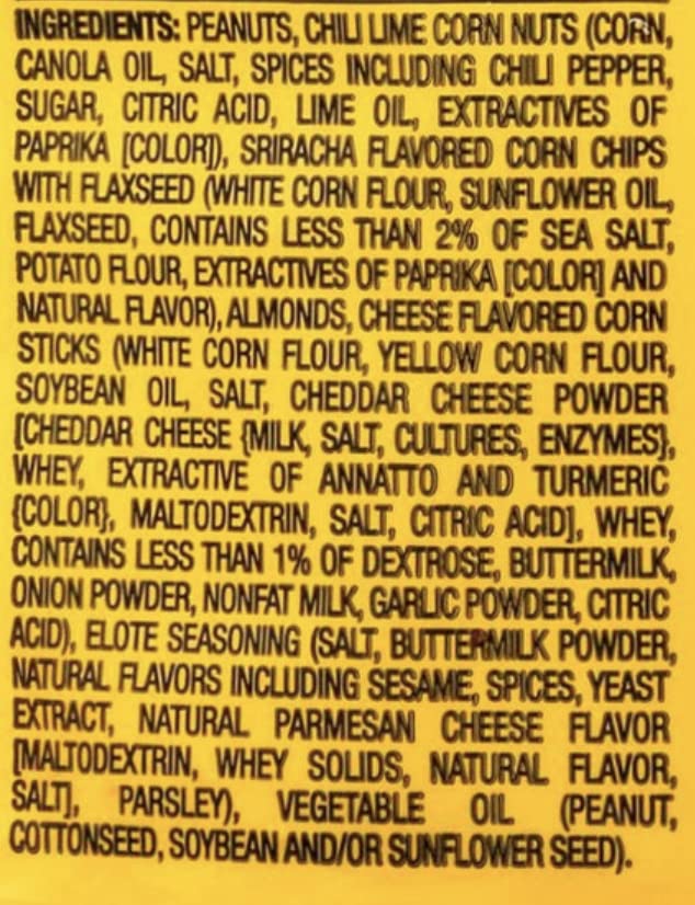 H&J Good & Gather Mexican Street Corn Inspired Trail Mix. With Seasoned Peanuts, Chili Lime Seasoned Corn Kernels, Corn Chips with Flaxseeds, Almonds & Cheddar Seasoned Corn Sticks. 8 Oz. (1Pack)