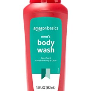 Amazon Basics Men's Body Wash, Sport Scent, 18 fluid ounce, Pack of 1