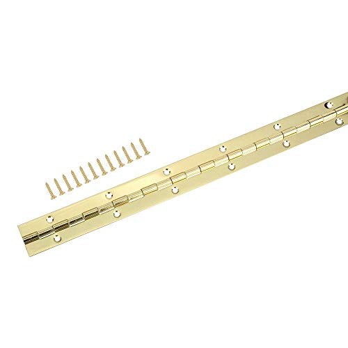 Everbilt 1-1/16 in. x 12 in. Bright Brass Continuous Hinge