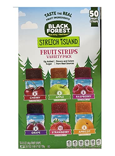 Stretch Island Fruit Leather Snacks Variety Pack, Cherry, Apple, Strawberry, Apricot, Grape, Raspberry, 0.5 Ounce No Added Sugar (Pack of 50) 24.7 Ounce