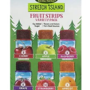 Stretch Island Fruit Leather Snacks Variety Pack, Cherry, Apple, Strawberry, Apricot, Grape, Raspberry, 0.5 Ounce No Added Sugar (Pack of 50) 24.7 Ounce