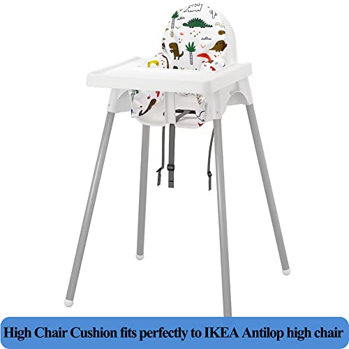 High Chair Cushion with Cover for IKEA Antilop High Chair, Wooden High Chair Pad Pillow, Built-in Inflatable Cushion