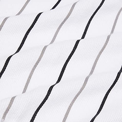 Amazon Basics 100% Cotton Kitchen Dish Cloths, 12 x 12-Inch, Absorbent Durable Ringspun Cloth - 8-Pack, Grey Stripe