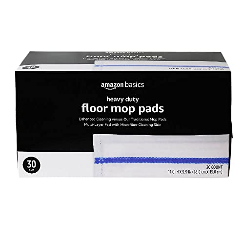 Amazon Basics Heavy Duty Mop Pads, 30 Count