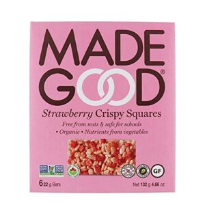 madegood organic strawberry crispy squares, 4.68 oz