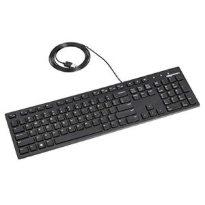 amazon basics low-profile wired usb keyboard with us layout (qwerty), matte black