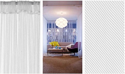 Ikea Mesh Lace Curtains, 110 Inch By 98 Inch, 1 Pair, White