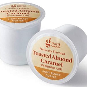 Granny's Pantry Good and Gather Naturally Flavored Single Serve Coffee Pods Bundle of 4 Limited Edition Flavors Cinnamon Vanilla Toasted Almond Caramel Salted Carmel and Vanilla Bean Brulee Fair Trade Certified,16 Count(Pack of 4)