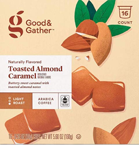 Granny's Pantry Good and Gather Naturally Flavored Single Serve Coffee Pods Bundle of 4 Limited Edition Flavors Cinnamon Vanilla Toasted Almond Caramel Salted Carmel and Vanilla Bean Brulee Fair Trade Certified,16 Count(Pack of 4)