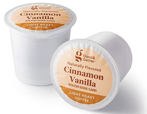 Granny's Pantry Good and Gather Naturally Flavored Single Serve Coffee Pods Bundle of 4 Limited Edition Flavors Cinnamon Vanilla Toasted Almond Caramel Salted Carmel and Vanilla Bean Brulee Fair Trade Certified,16 Count(Pack of 4)