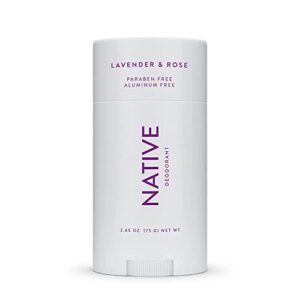 native deodorant | natural deodorant for women and men, aluminum free with baking soda, probiotics, coconut oil and shea butter | lavender & rose