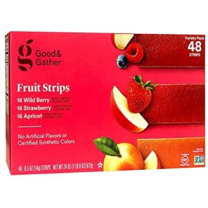 fruit strips wild berry strawberry and apricot leathers healthy snack made with real berry puree concentrate good and gather variety pack 48 strips