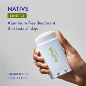 Native Sensitive Deodorant | Natural Deodorant for Women and Men, Aluminum Free, Baking Soda Free, Phthalate Free, Talc Free, Coconut Oil and Shea Butter | Cucumber & Mint (Sensitive)