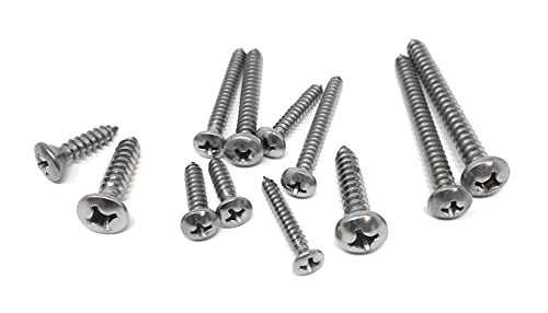 Everbilt Marine Grade SAE 216 Pieces Stainless Steel Sheet Metal Screw Set Combo Kit- Pan and Oval Head Phillips- 34 Sizes