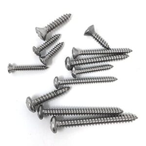 Everbilt Marine Grade SAE 216 Pieces Stainless Steel Sheet Metal Screw Set Combo Kit- Pan and Oval Head Phillips- 34 Sizes