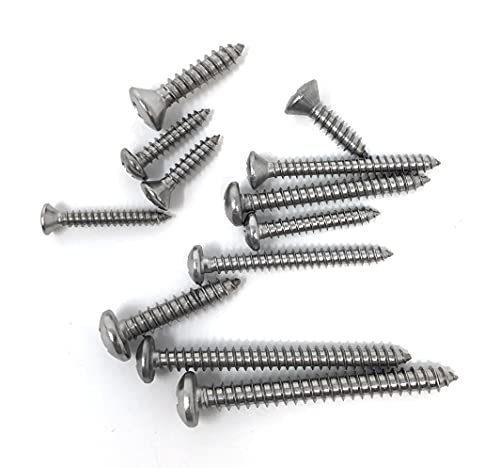 Everbilt Marine Grade SAE 216 Pieces Stainless Steel Sheet Metal Screw Set Combo Kit- Pan and Oval Head Phillips- 34 Sizes