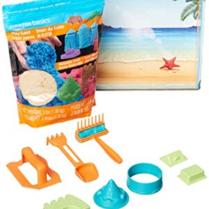 Amazon Basics Play Sand with Castle Molds, Natural Brown Color