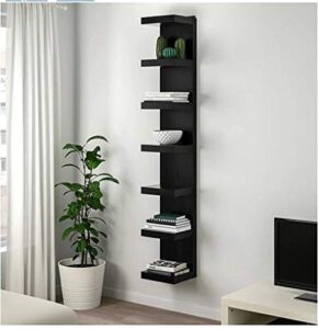 lack ikea shelving unit: black/brown [75″ x 12″ x 4″]