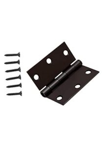 3-1/2 in. matte black square corner smooth action hinge (3-pack)