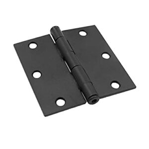 3-1/2 in. Matte Black Square Corner Smooth Action Hinge (3-Pack)