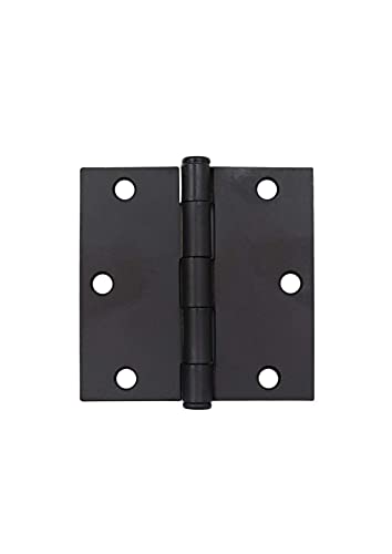 3-1/2 in. Matte Black Square Corner Smooth Action Hinge (3-Pack)