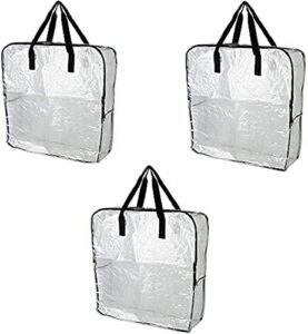 ikea dimpa 3 pcs extra large storage bag, clear heavy duty bags, moth and moisture protection storage bags