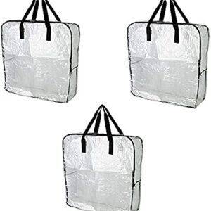 Ikea DIMPA 3 pcs Extra Large Storage Bag, Clear Heavy Duty Bags, Moth and Moisture Protection Storage Bags