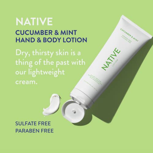 Native Cucumber and Mint Body Lotion for Women and Men, Body Moisturizers for Dry Skin, 12 fl oz