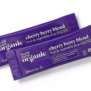 Good & Gather Organic Fruit & Vegetable Strips. Cherry Berry Blend. 18 Count. Gluten Free Certified.