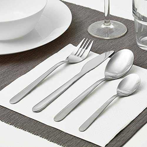 IKEA Mopsig Modern Silverware Cutlery Set 16 Piece Flatware Set - Service For 4 people 18/10 Stainless Steel Mirror Polished