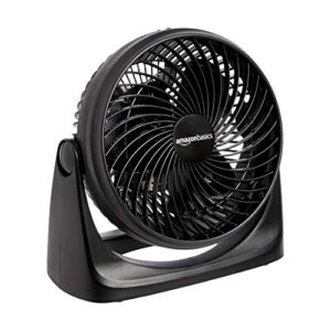 amazon basics 3 speed small room air circulator fan, 7-inch blade, black