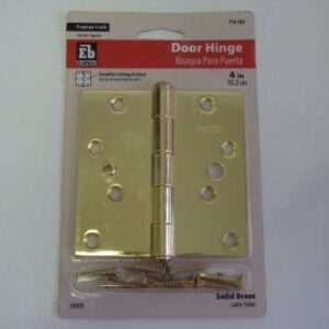 Everbilt 4 in. Solid Brass Square Corner Security Door Hinge 14909