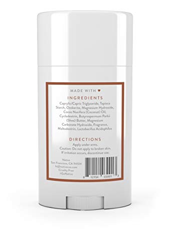 Native Deodorant Coconut & Vanilla, Aluminum and Paraben free 2.65 oz (2 pack)