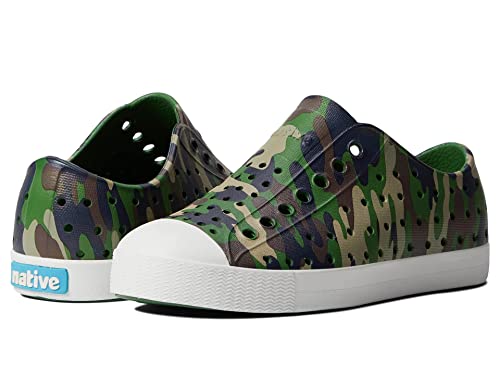 Native Shoes Kids Jefferson Unisex Print Shoes for Little Kids - Imported EVA Upper, Lining, and Sole Footwear - Rio Green/Shell White/Stone Camo 9 Toddler M