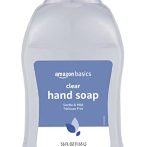 Amazon Basics Gentle & Mild Clear Liquid Hand Soap Refill, Triclosan-Free, 56 Fluid Ounces, 2-Pack