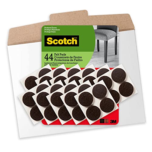 Scotch FP821-44NA 1 Inch Felt Pads, 1", Brown, 44 Count