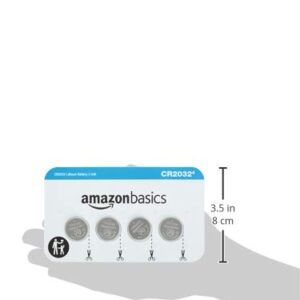 Amazon Basics 4 Pack CR2032 3 Volt Lithium Coin Cell Battery