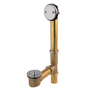 Everbilt WO-5-CR-TC Twist and Close 1-1/2" 20 Gauge Brass Pipe Bath Drain Chrome