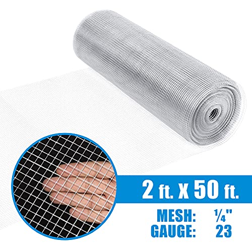 Fencer Wire 23 Gauge Galvanized Hardware Cloth with Mesh Size 1/4" x 1/4" (2 ft. x 50 ft.)