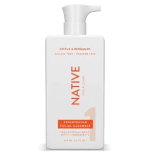 native facial cleanser (citrus & bergamot) – 12 fl oz / 1 pack | sulfate free, paraben free, dye free