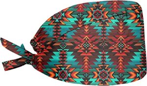 vintage aztec working cap adjustable native american working hat with sweatband scrub cap southwestern navajo bouffant hat cap elastic bandage tie back hats hair covers for women men