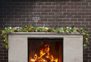 sharper image 9-ft. cordless pre-lit indoor/outdoor garland