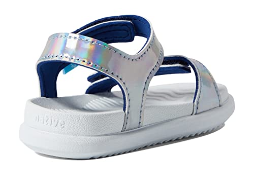 Native Shoes Kids Charley Hologram (Toddler) Flat Sandals for Kids - Metallic Synthetic Upper, Man Made Outsole, and Round Toe 7 Toddler M