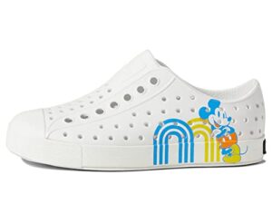 native shoes kids jefferson print sneakers for little kids – free friendly step, eva upper, and let feet breathe shell white/shell white/positive mickey 11 little kid m