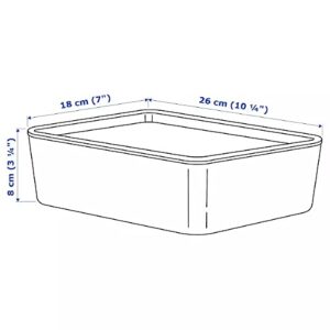 I-K-E-A KUGGIS Box with Lid, Small Stackable Storage Container, White 7x10 ¼x3 ¼ "